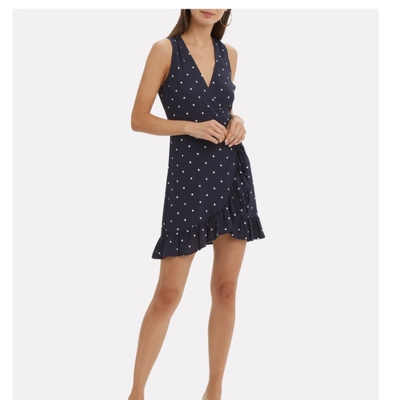 Rails | Dresses | Rails Navy Blue Polka Dot Wrap Dress | Poshmark